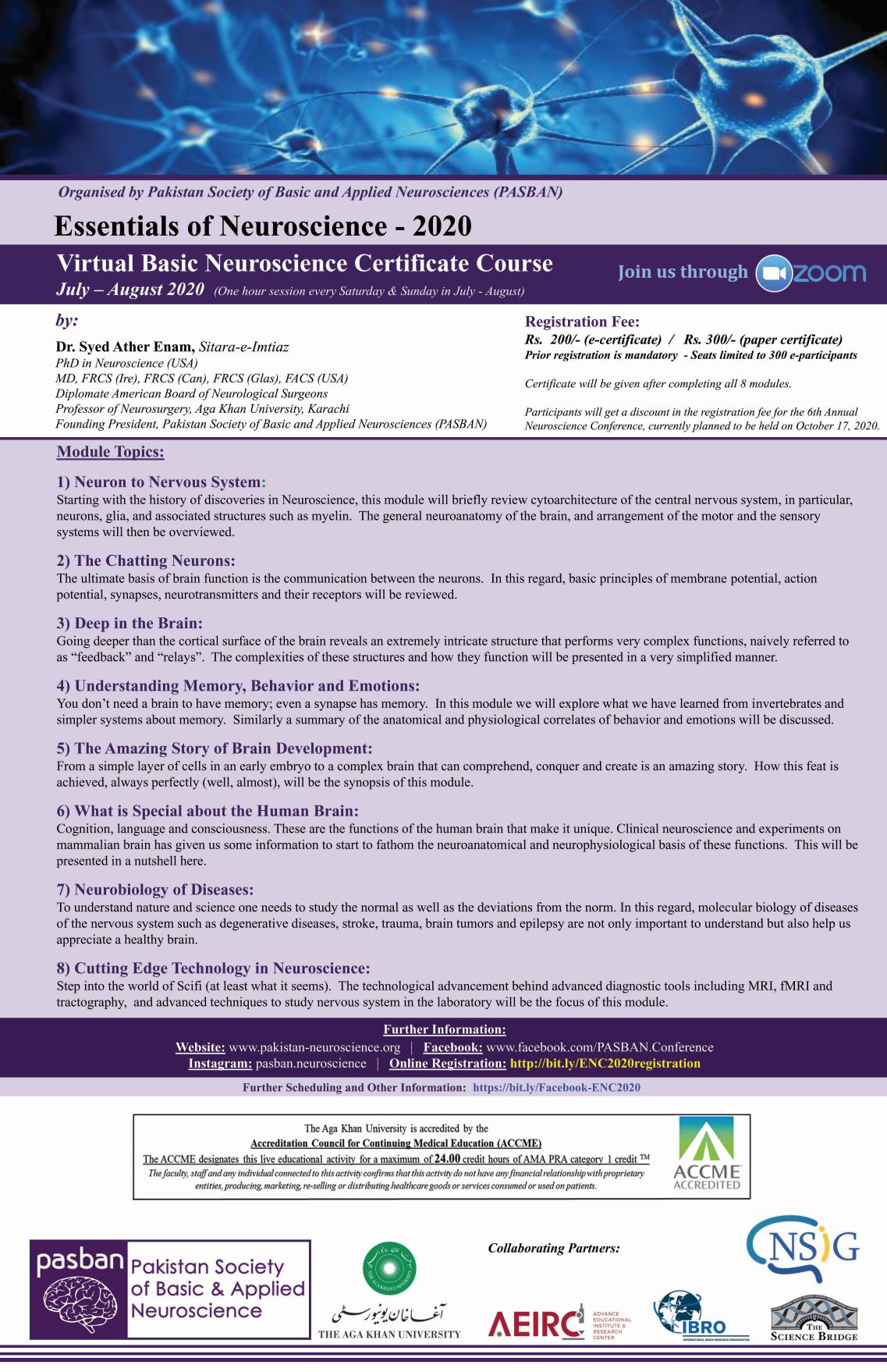 Essentials of Neuroscience Course – Pakistan Neuroscience